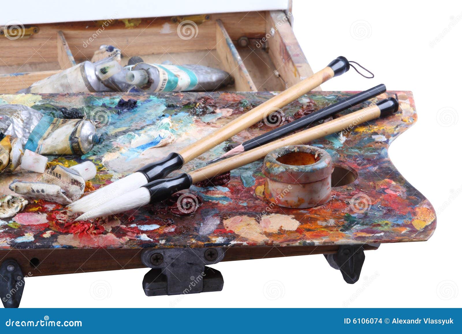 Easel and palette stock photo. Image of white, design - 6106074