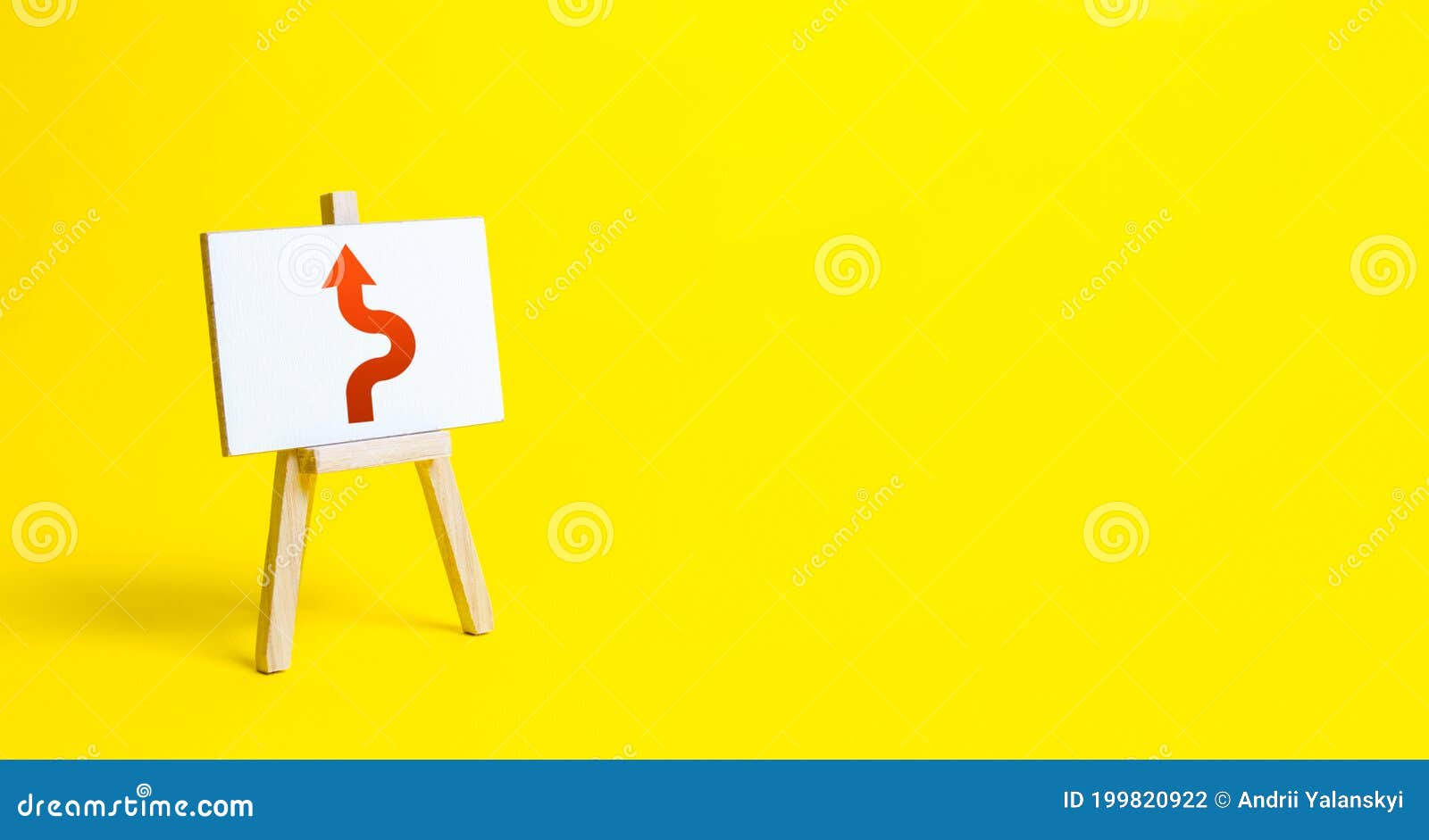 An Easel With A Red Arrow Avoiding An Obstacle. Deviation From The ...