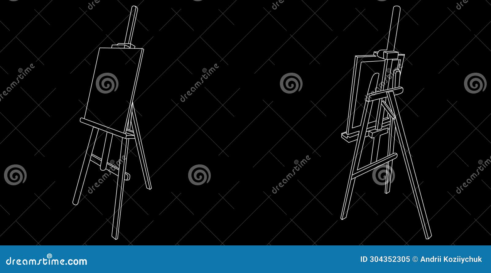 Easel Sign Line Continuous Drawing Vector. One Line Drawing Stand ...