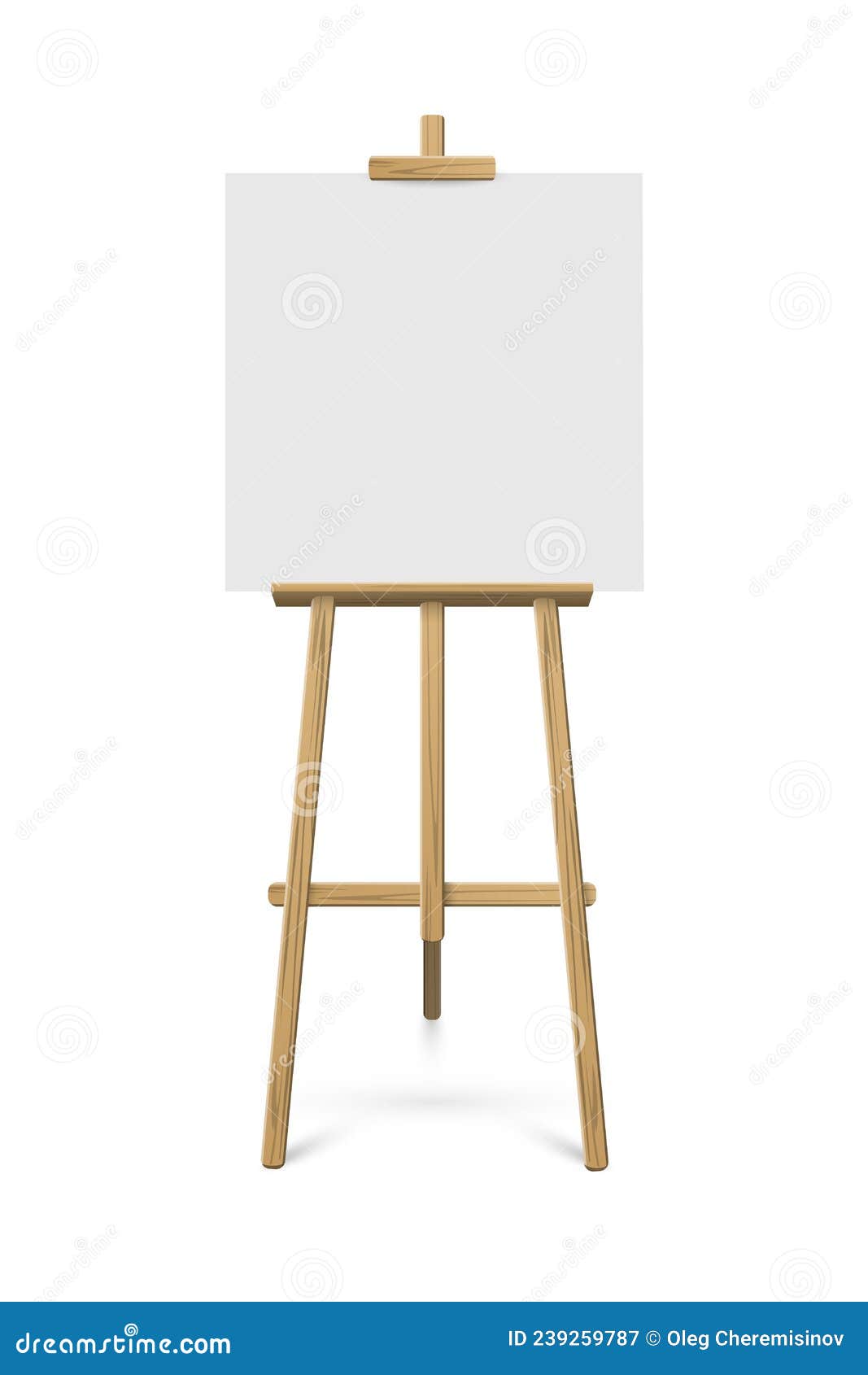 Easel with White Square Paper Sheet. Vector Realistic Design Element ...