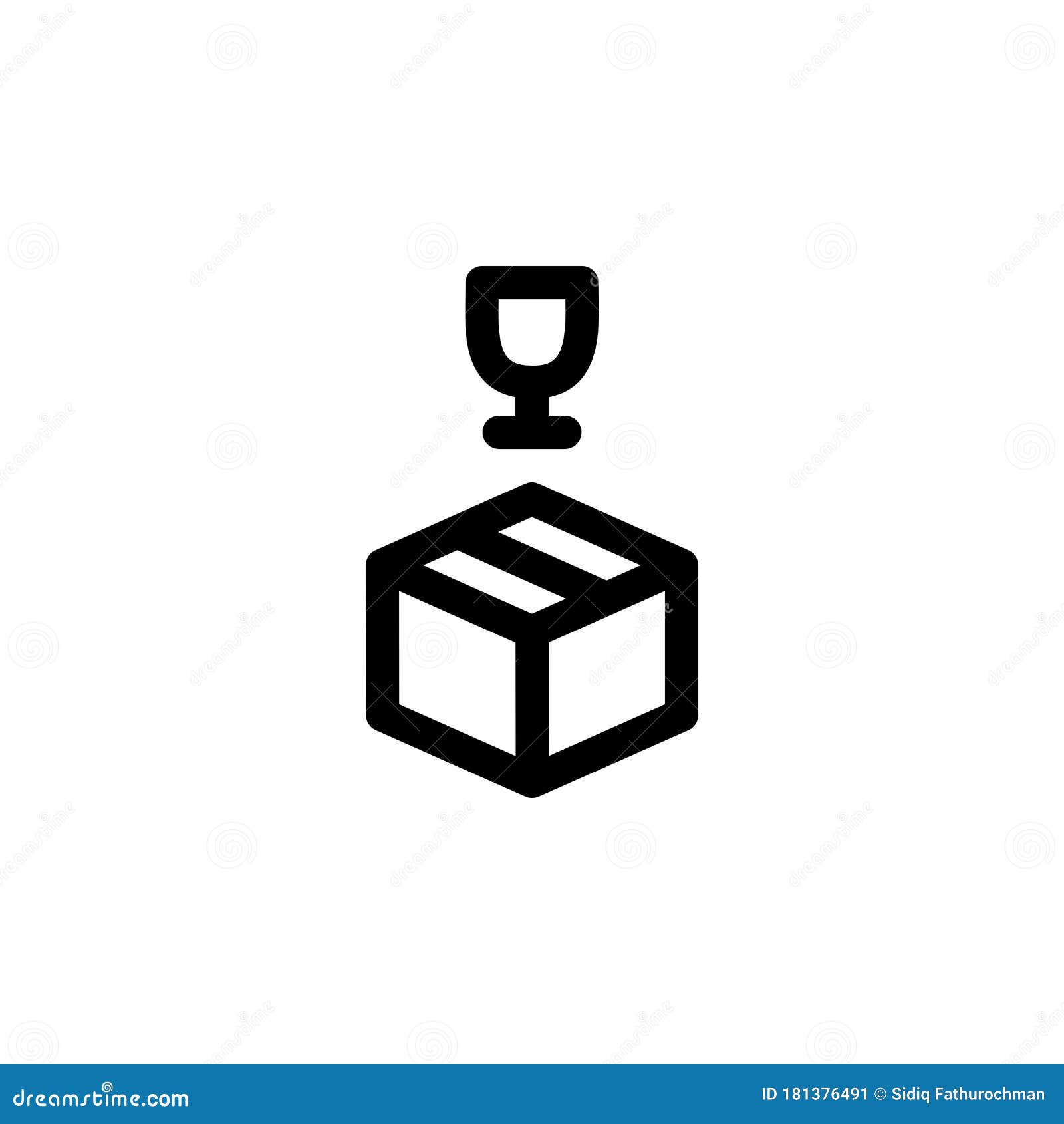 Easily Broken Package Icon stock vector. Illustration of export - 181376491
