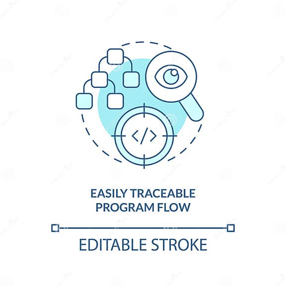 Easily Traceable Program Flow Turquoise Concept Icon Stock Vector - Illustration of predict ...