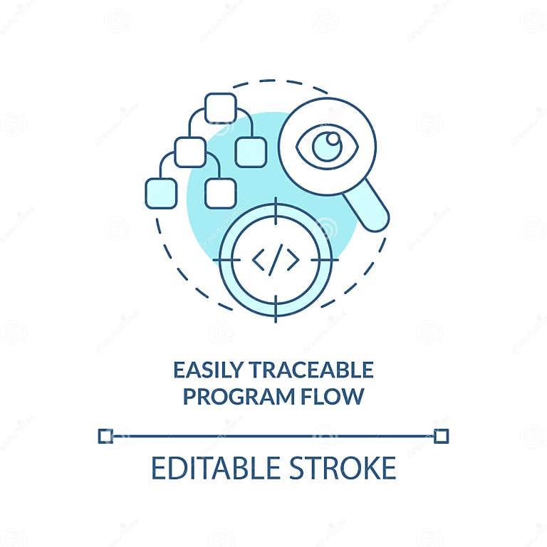 Easily Traceable Program Flow Turquoise Concept Icon Stock Vector - Illustration of predict ...