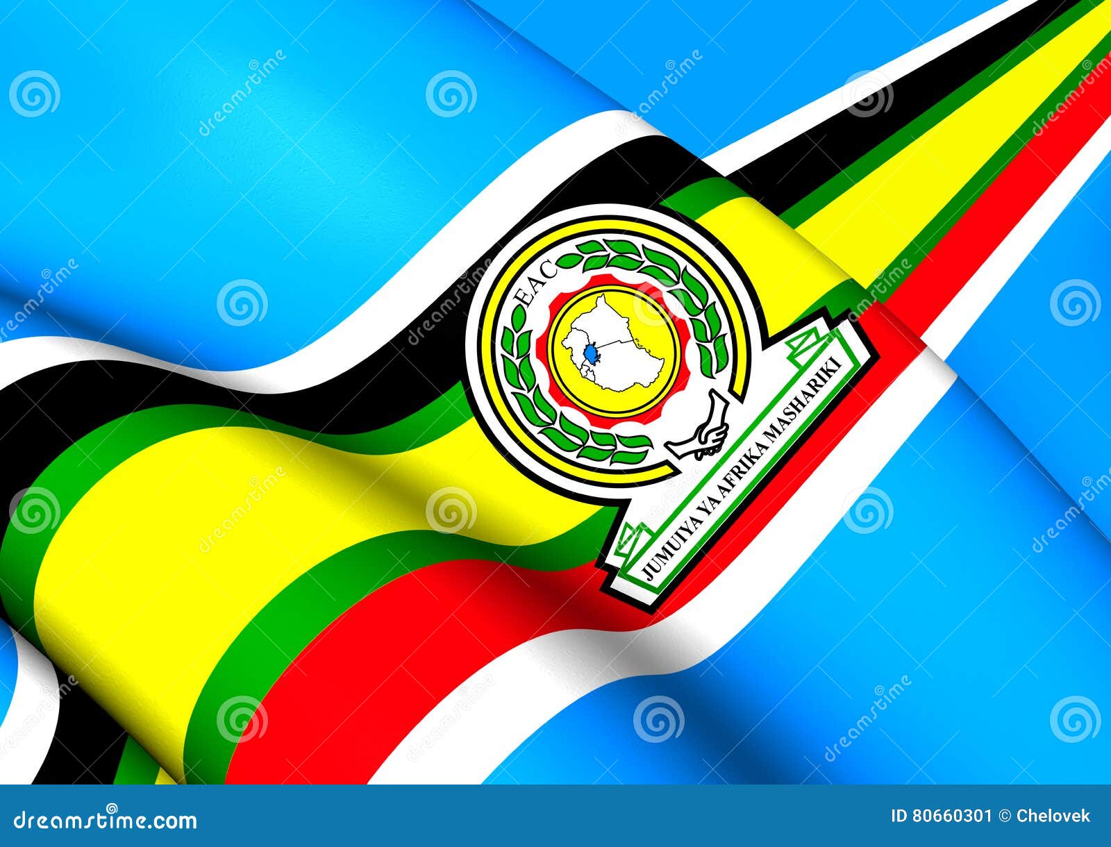East African Community Flag Stock Illustration - Illustration of flag ...