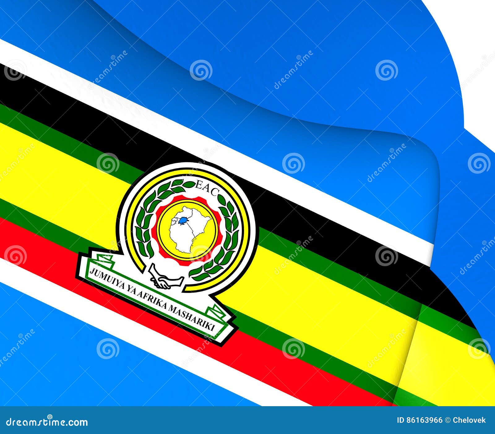 East African Community Flag Stock Illustration - Illustration of ...