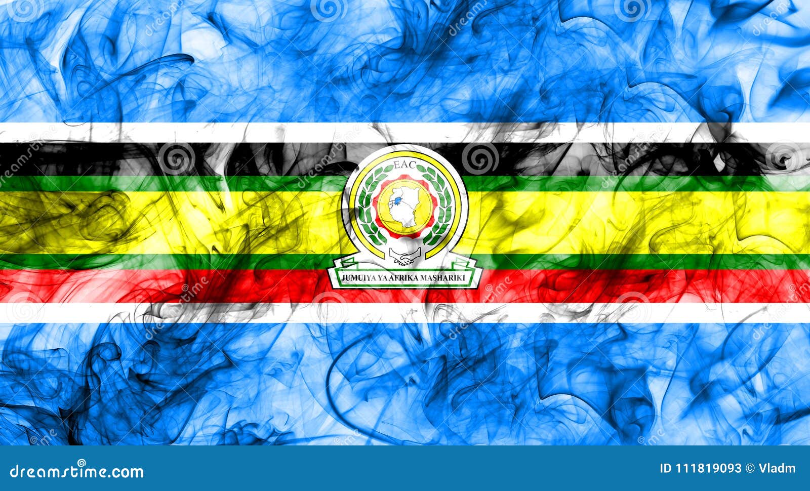 East African Community Smoke Flag, EAC Flag Stock Illustration ...