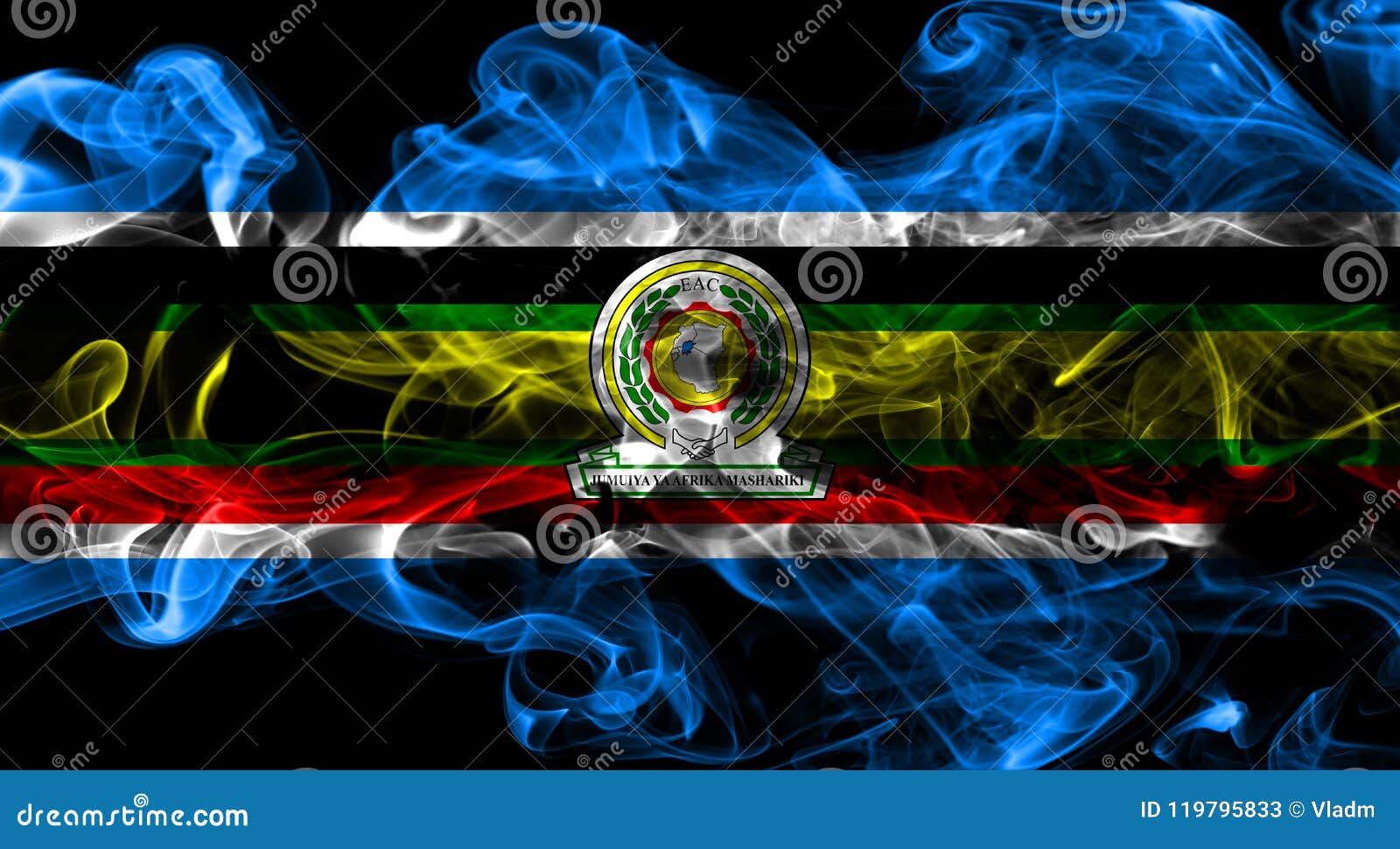 East African Community Smoke Flag, EAC Flag Stock Image - Image of east ...