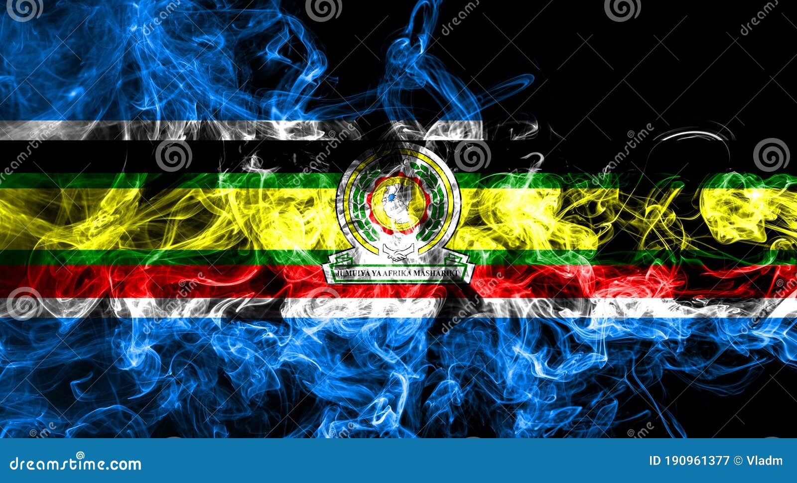 East African Community Smoke Flag, EAC Flag Stock Illustration ...