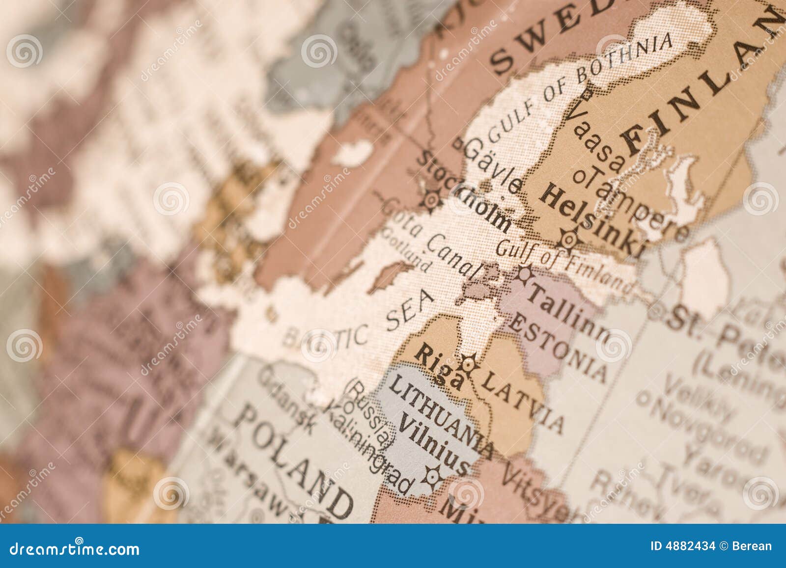 East Baltic map close up stock photo. Image of metallic - 4882434