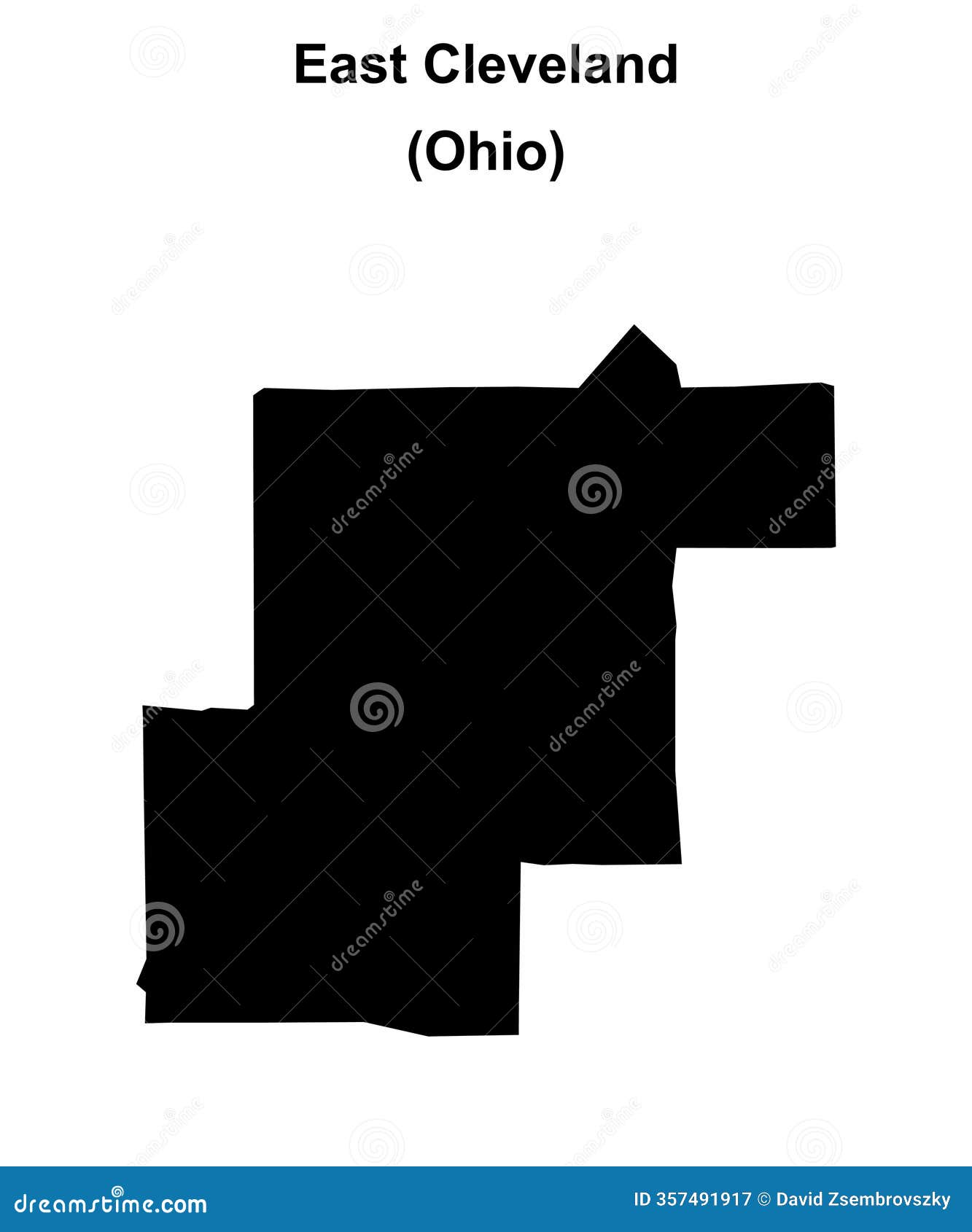 East Cleveland outline map stock vector. Illustration of boundary ...