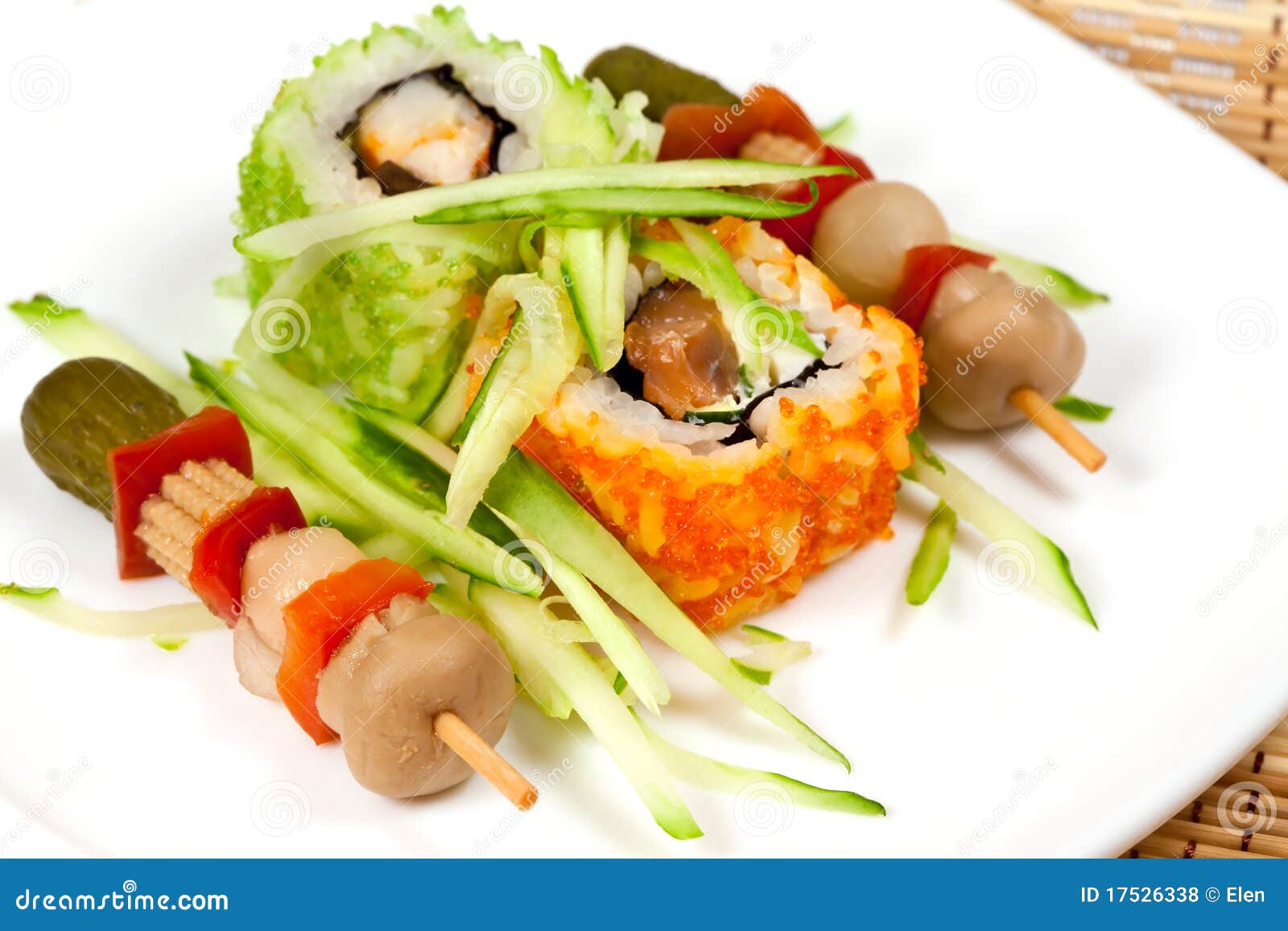 East Cooking - Rolls California and Other Stock Photo - Image of plate ...