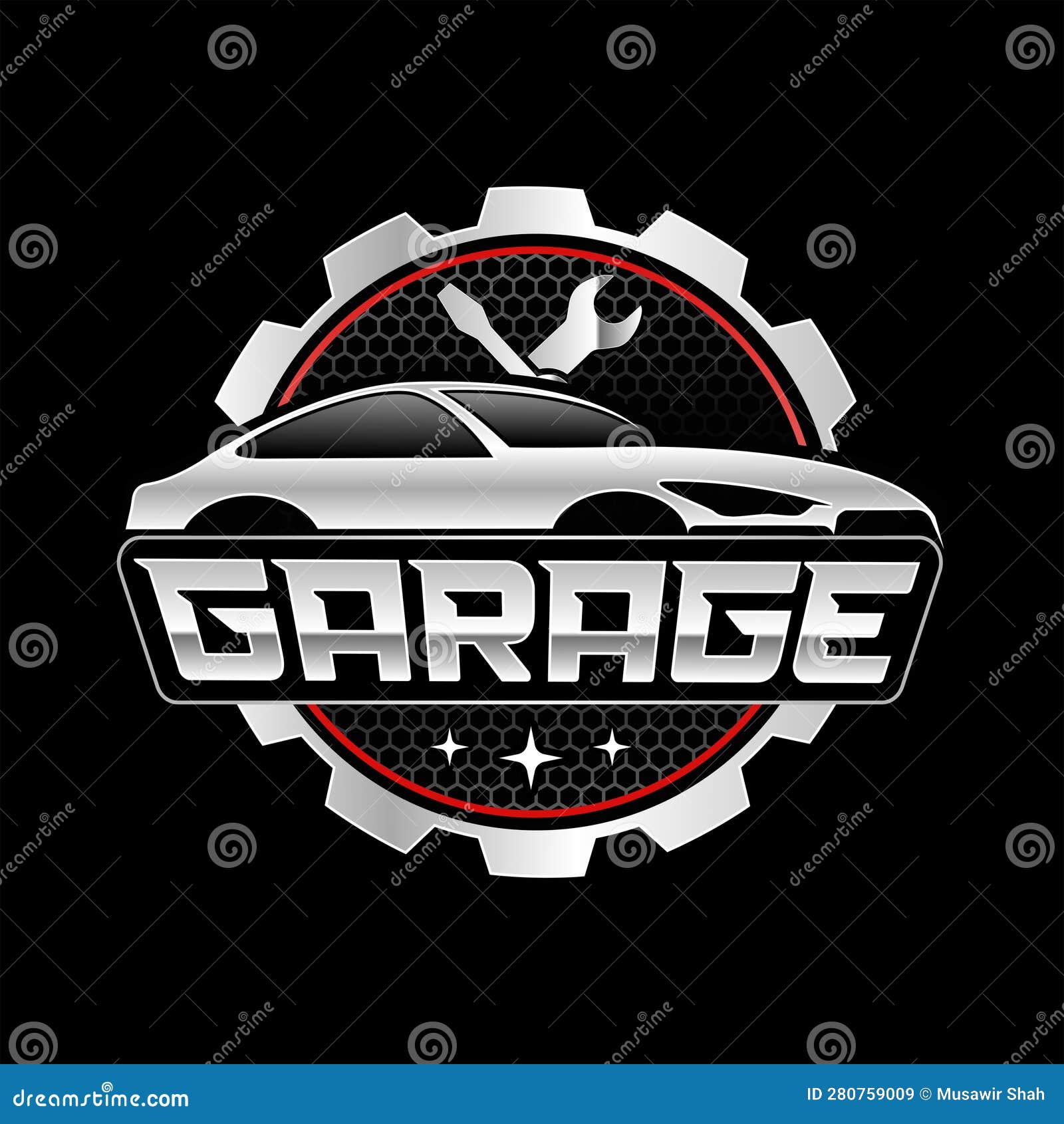 Automotive Garage and Auto Spa Logo Design with Repairing Tools Stock ...