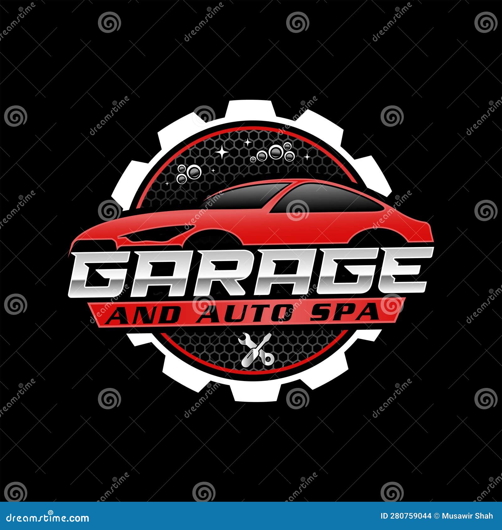 Automotive Garage and Auto Spa Logo Design Template Stock Illustration ...