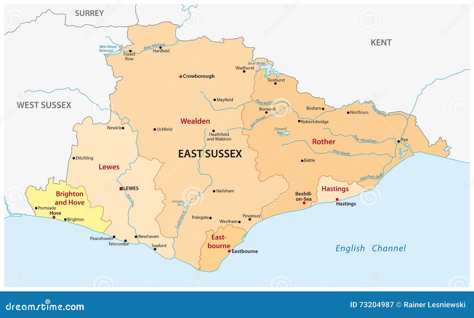 East Essex County Administrative Map Stock Illustration Illustration Of Graphic Border 73204987