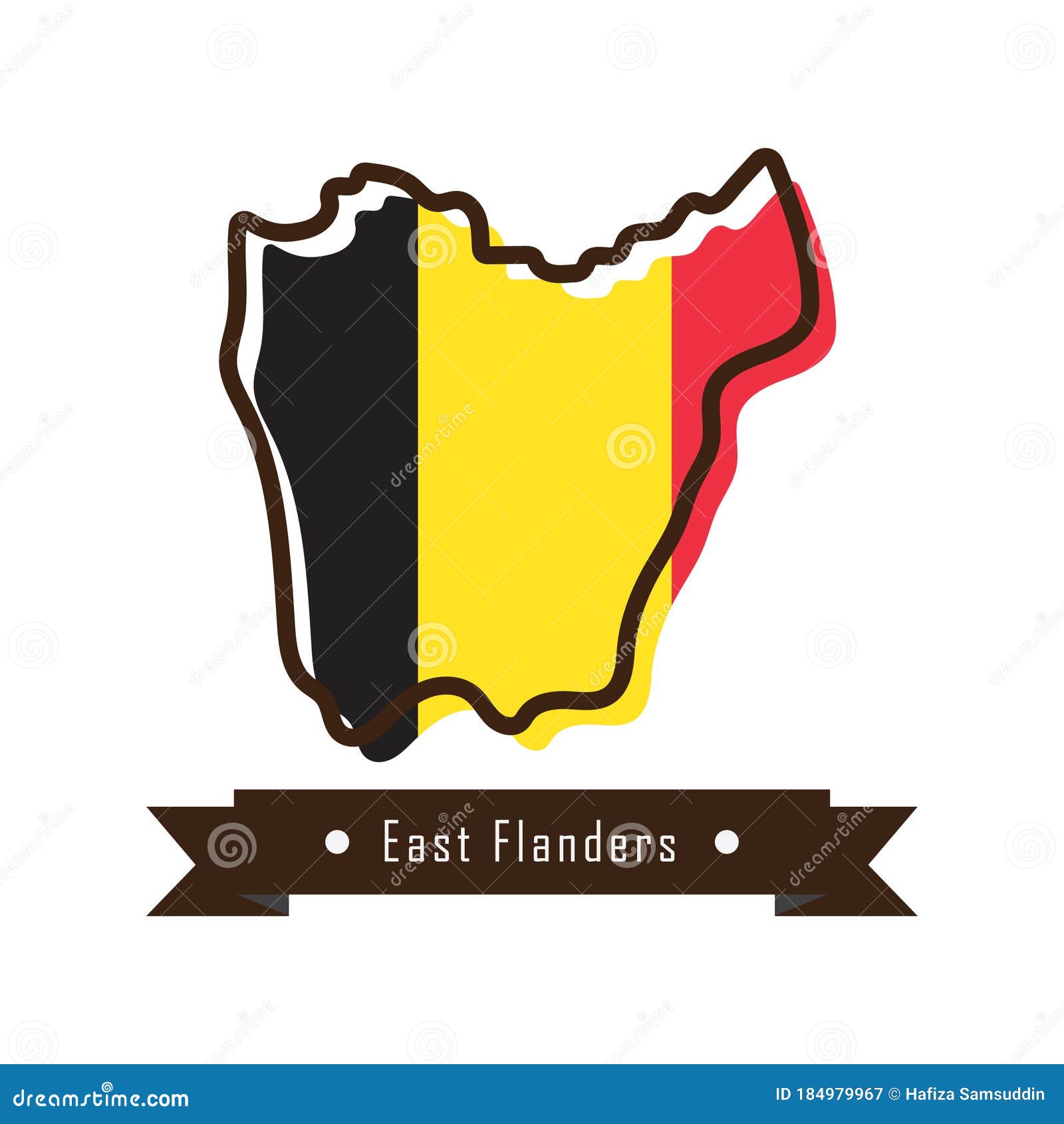 East Flanders Map. Vector Illustration Decorative Design Stock ...