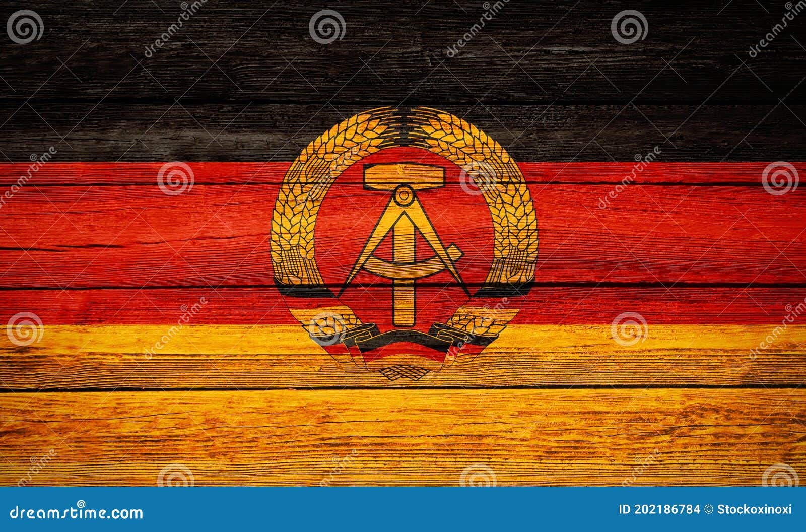East Germany Flag Wooden Plank Background Stock Photo - Image of flag ...