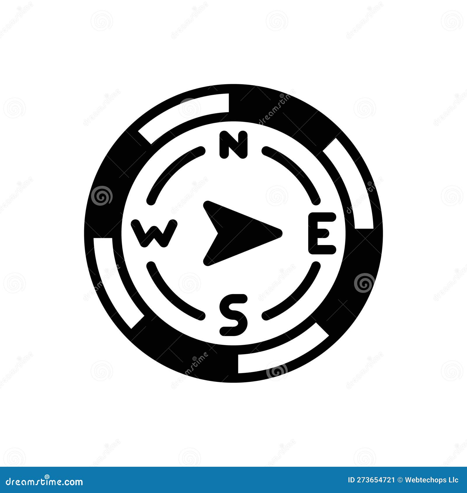 Black Solid Icon for East, Compass and Orientation Stock Illustration ...