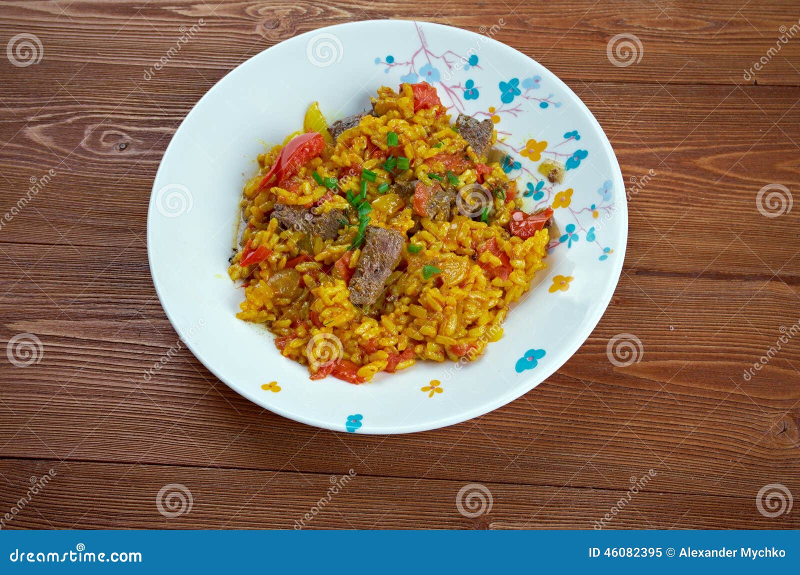 East Indian Biryani Rice Dish with Meat Stock Image - Image of ...