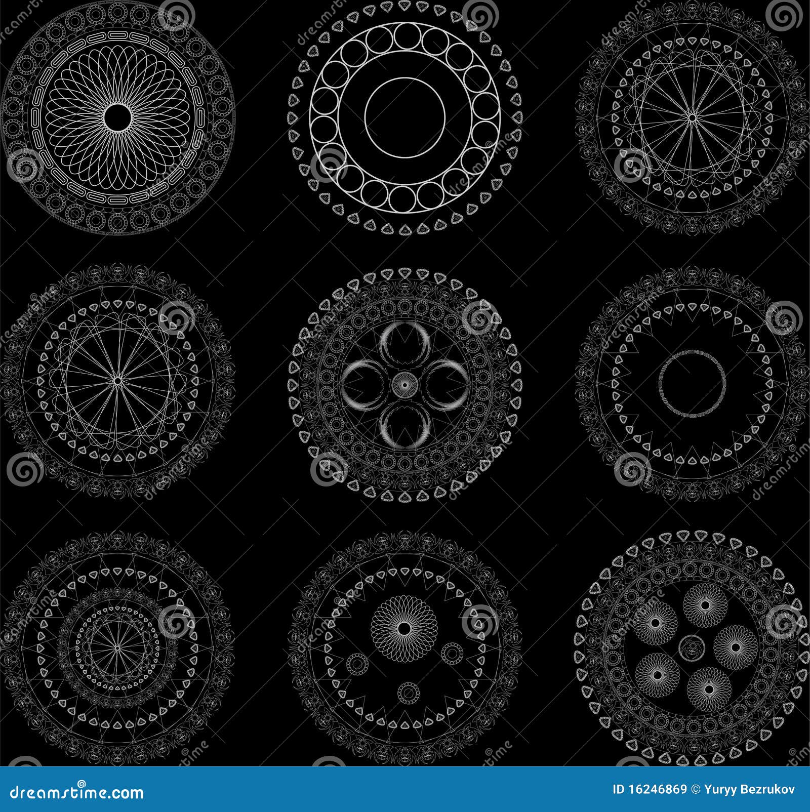 East round patterns stock vector. Illustration of textile - 16246869