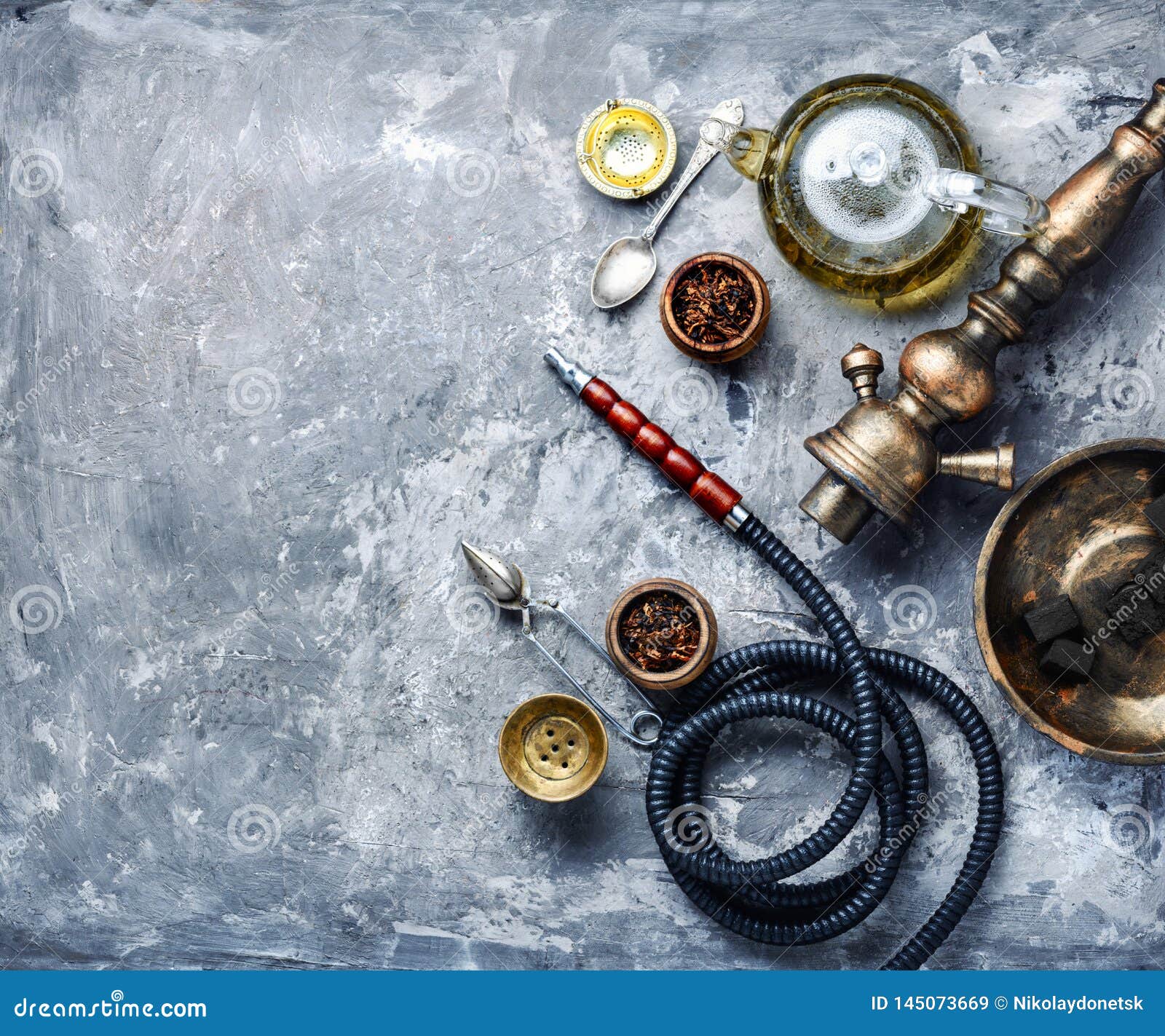 Shisha hookah with tea stock image. Image of drink, fashion - 145073669
