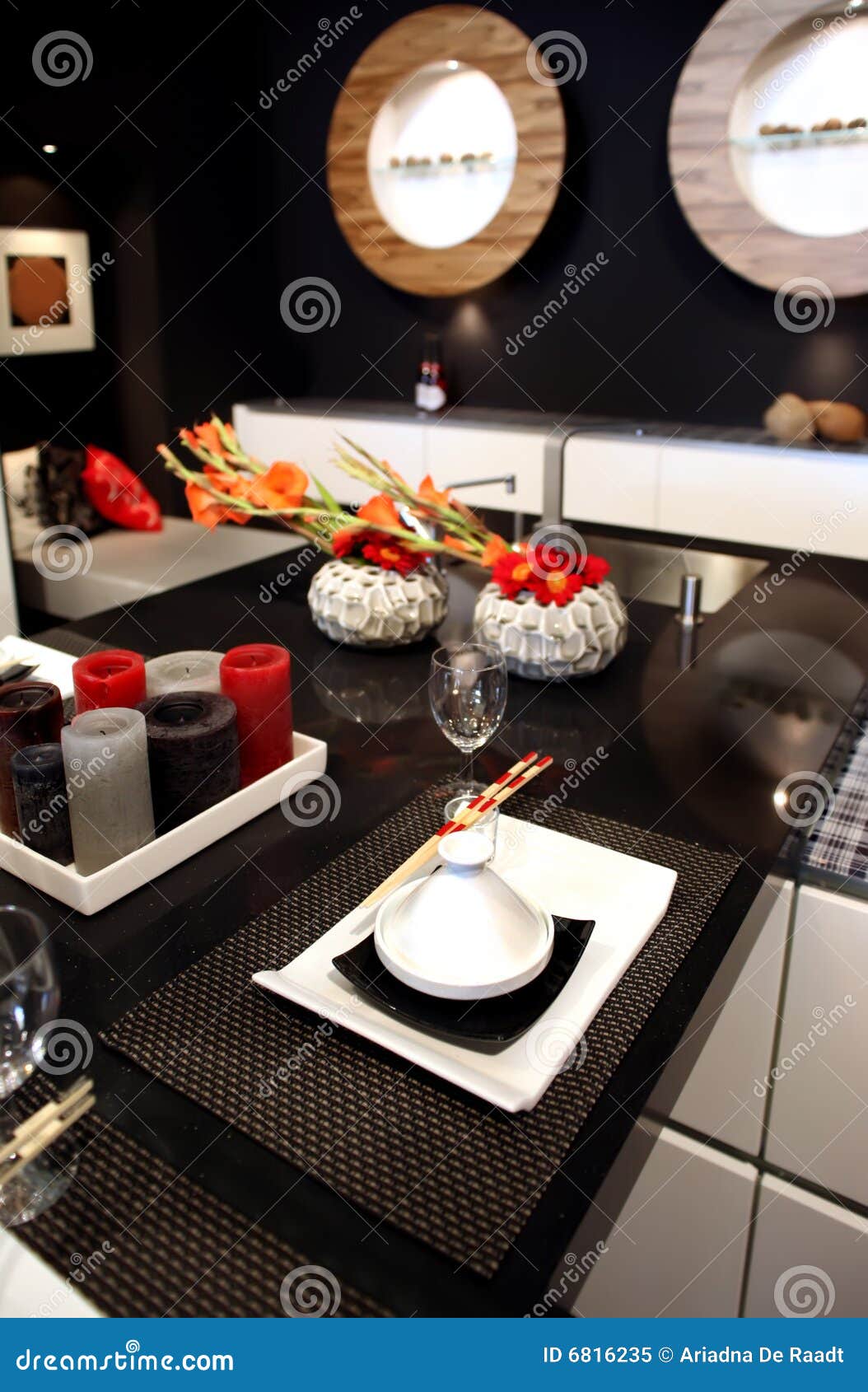 East Style in Modern Kitchen Stock Image - Image of cook, inside: 6816235