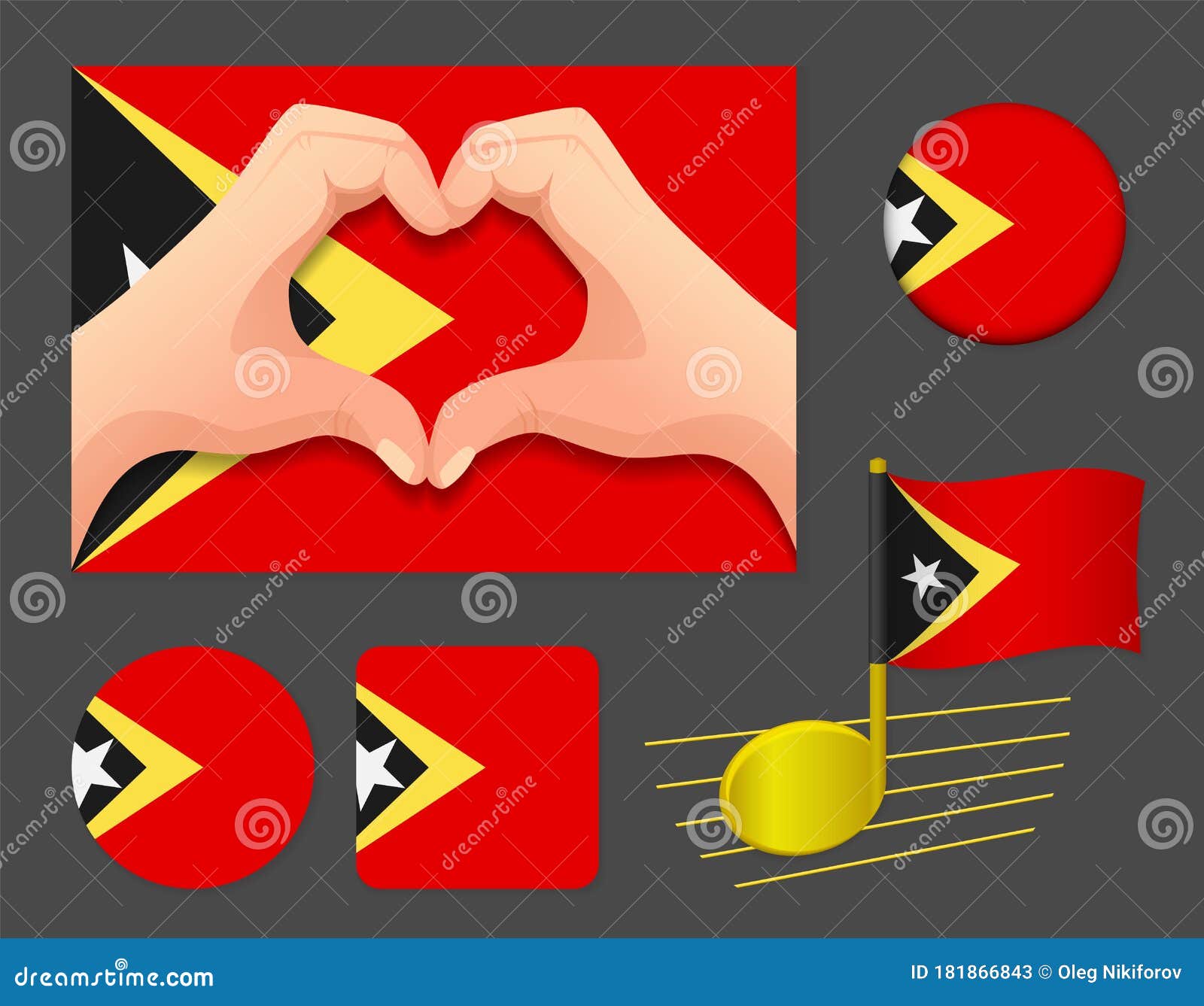 East Timor - Timor-leste Flag Icon Stock Illustration - Illustration of ...