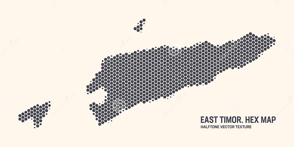 East Timor Map Vector Hexagonal Half Tone Pattern Isolated on Light ...