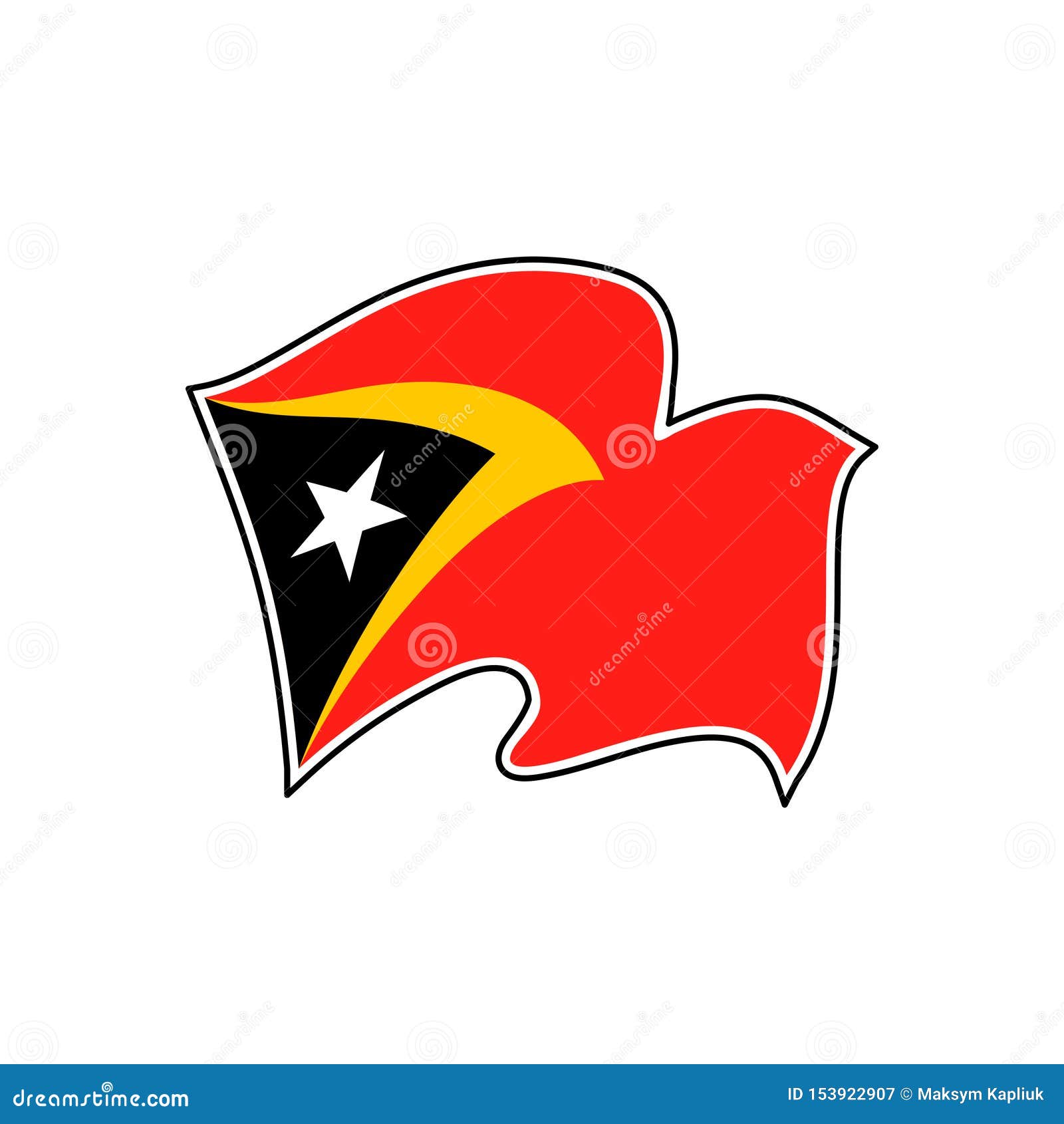 East Timor National Flag. Vector Illustration. Dili Stock Vector ...