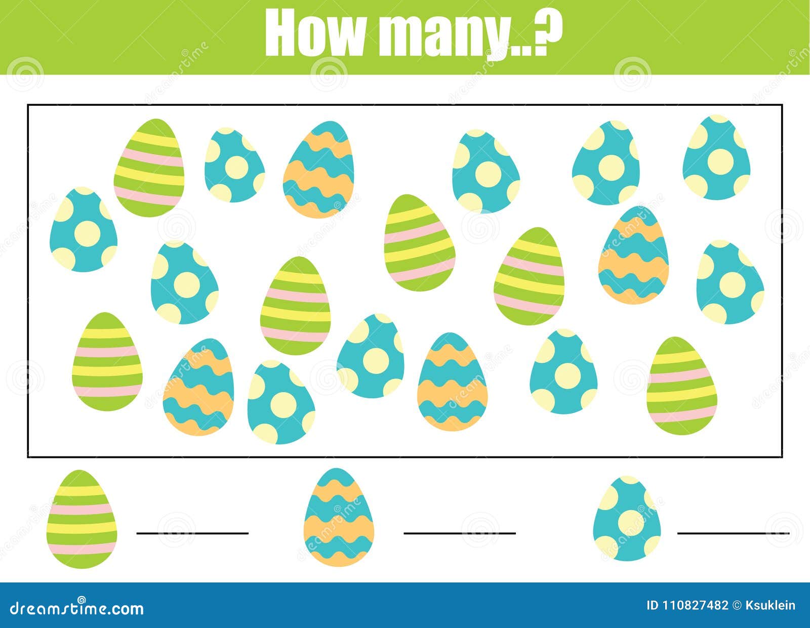 Easter Activity. Counting Game. How Many Objects Task. Educational ...