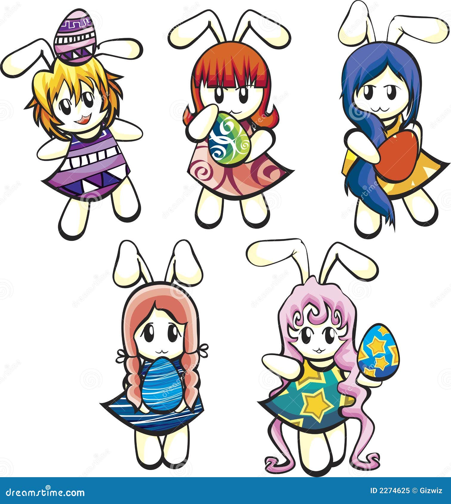 Easter Angels Coloring Page For Kids And Adults Cartoon Vector ...