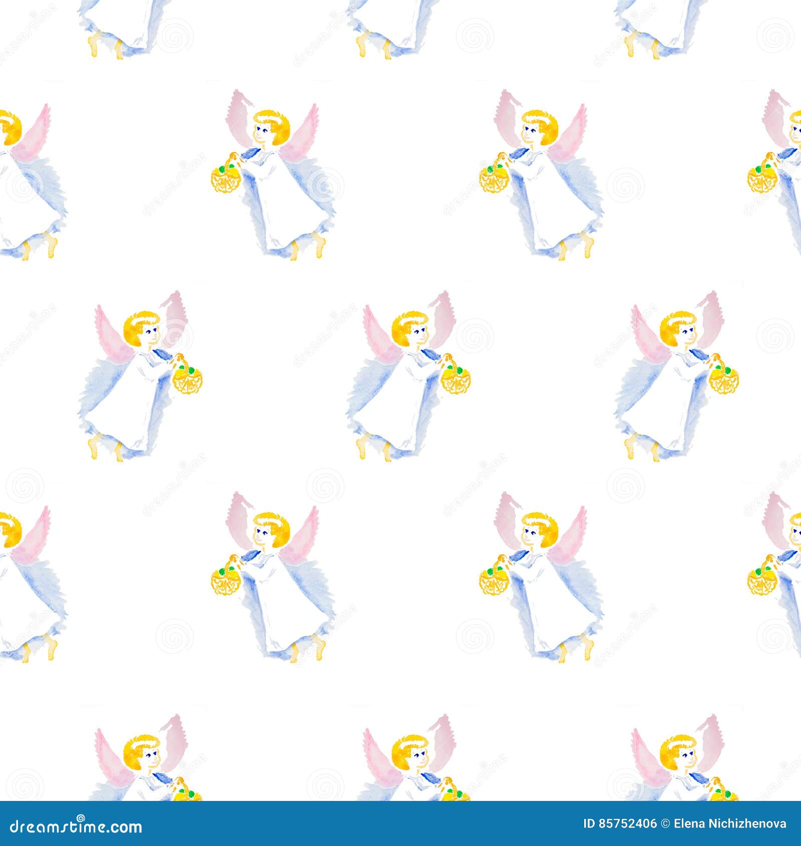 Easter Angels Coloring Page For Kids And Adults Cartoon Vector ...