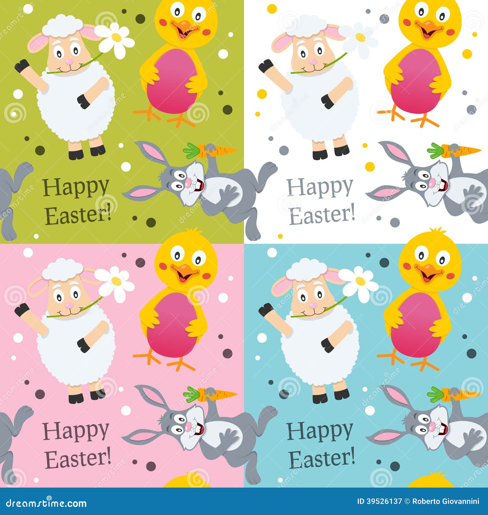Easter Animals Seamless Pattern Stock Vector - Illustration of pattern ...