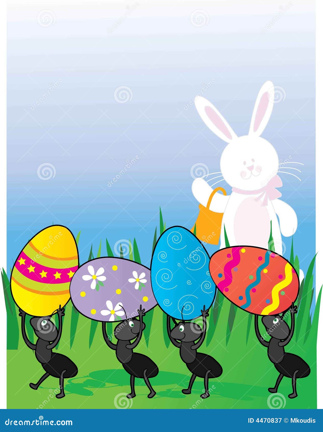 Easter Ants Cartoon Vector | CartoonDealer.com #4470837