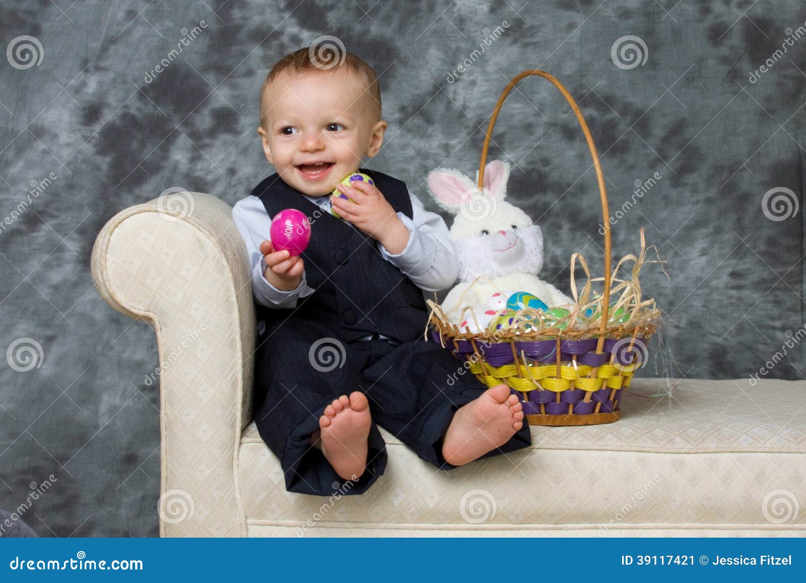Easter baby stock image. Image of baby, person, basket - 39117421