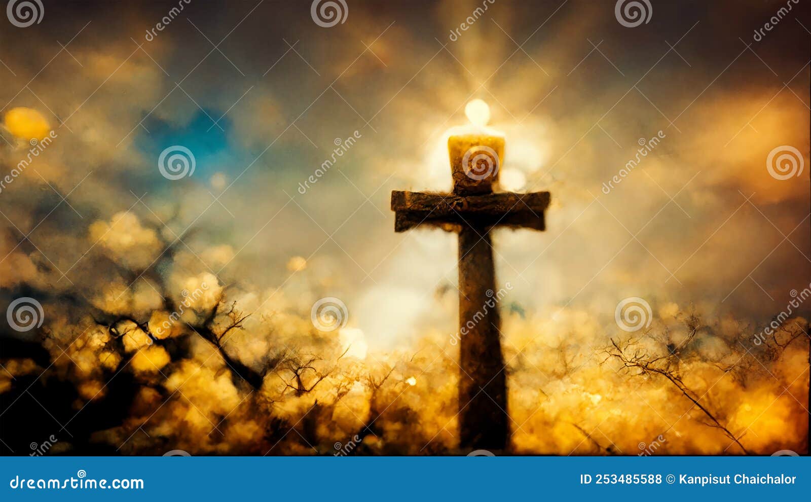 Easter Background Concept and the Crosses Sign. Stock Illustration ...