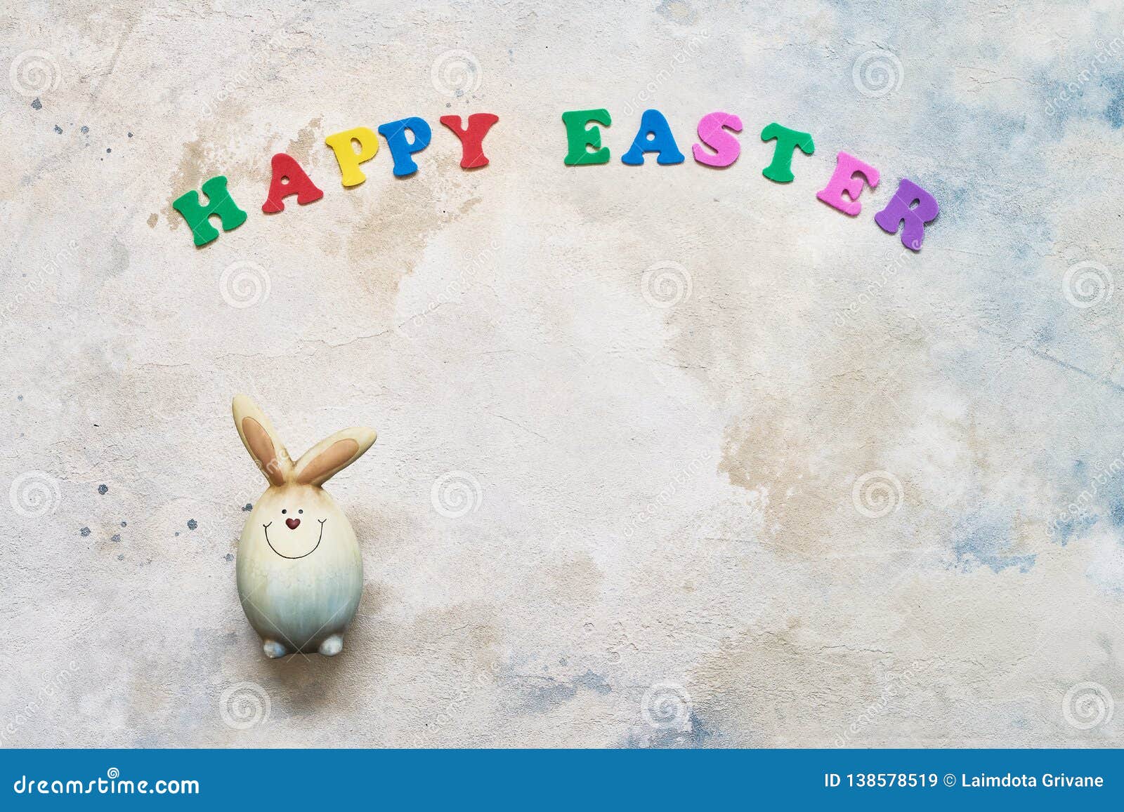 Easter Background. Easter Bunny and Colorful Letters Forming Words ...