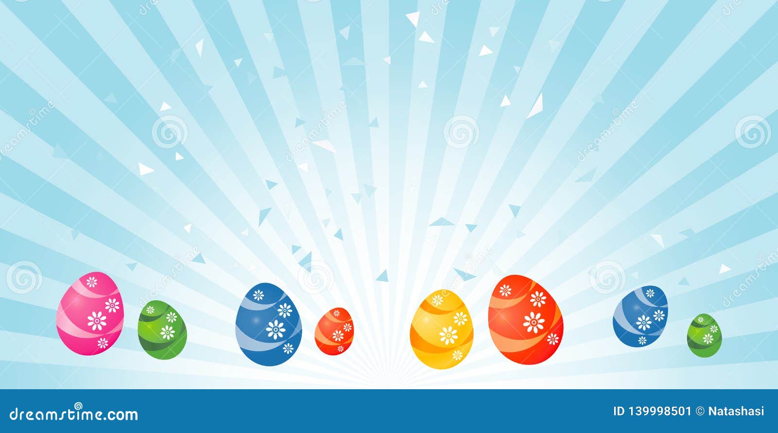 Easter Background. Greeting Card. Easter Multicolored Painted Eggs on ...