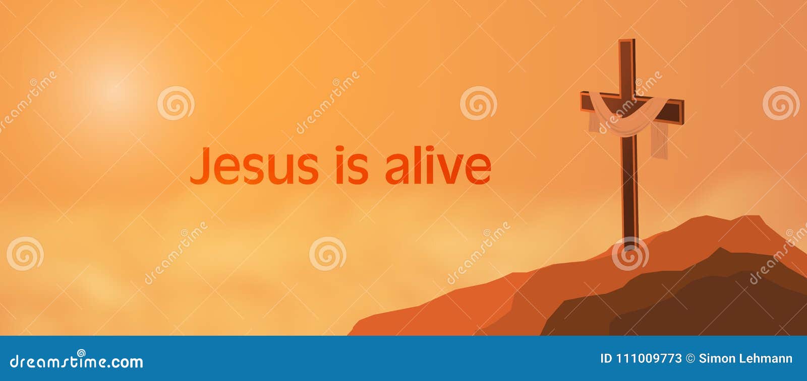 Easter Background - Jesus is Alive Stock Illustration - Illustration of ...