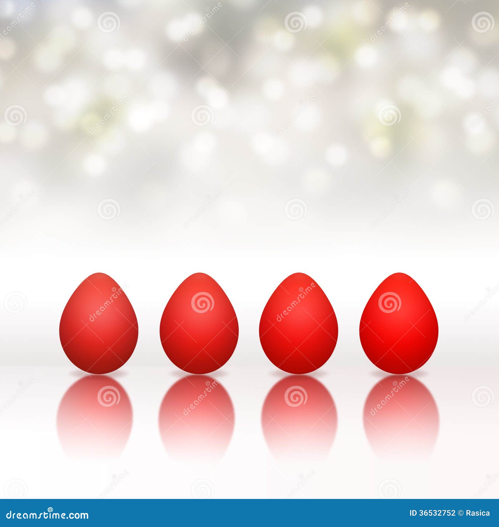 Easter Background with Red Eggs and Bokeh Stock Illustration ...