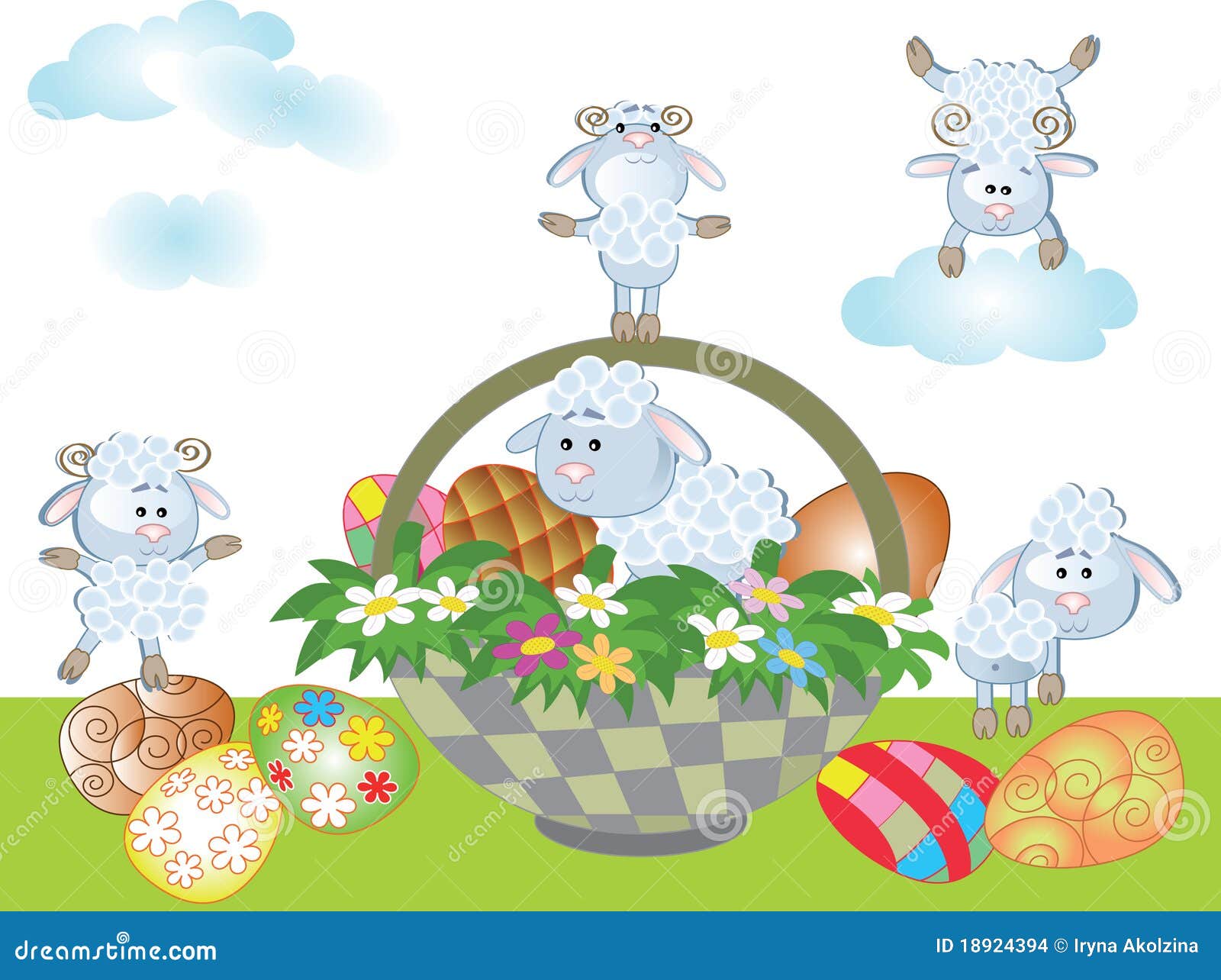 Easter Background with Sheep Stock Vector - Illustration of april ...