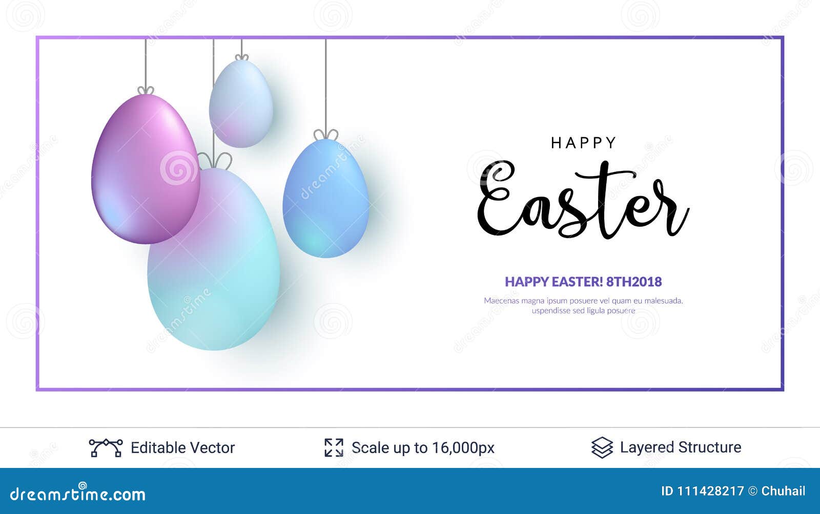 Easter Background Template. Stock Vector - Illustration of vector ...