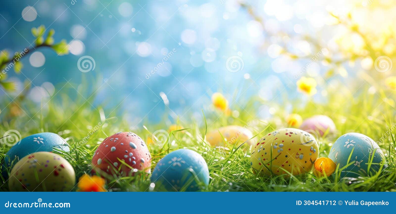 Easter Backgrounds With Eggs. Bright And Colorful Easter Eggs Lined Up ...