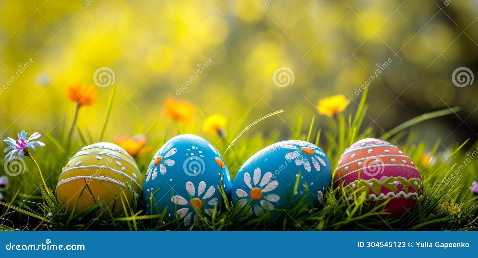 Easter Backgrounds With Eggs. Bright And Colorful Easter Eggs Lined Up ...