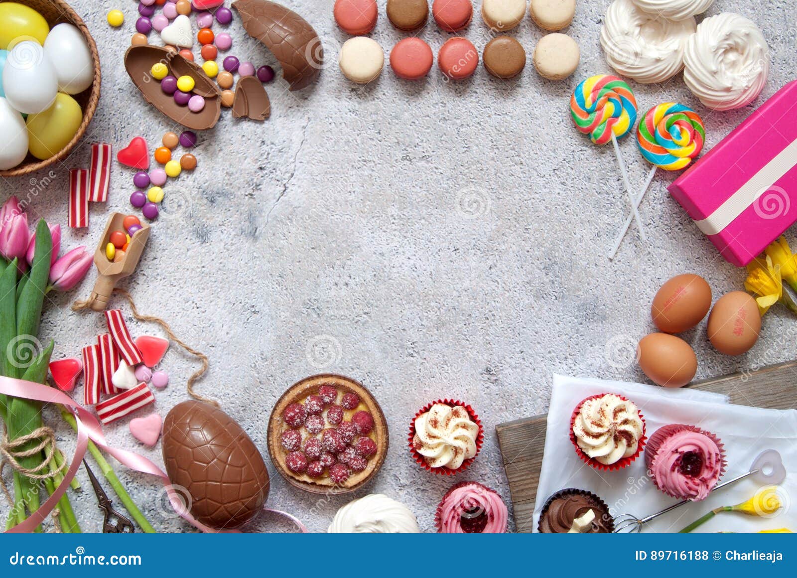Easter Bakery Food Background Stock Photo - Image of present, assorted ...