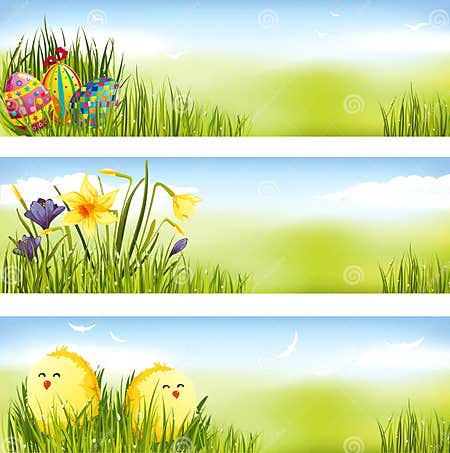 Easter banner set stock vector. Illustration of april - 18033977