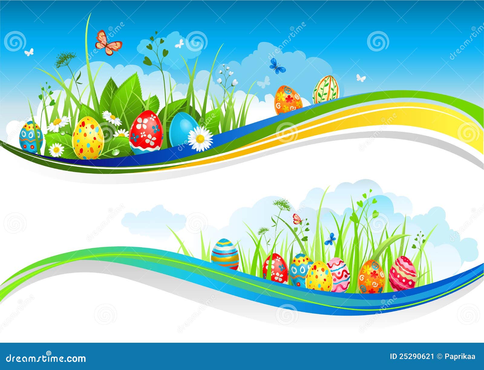 Easter banners stock vector. Illustration of butterfly - 25290621