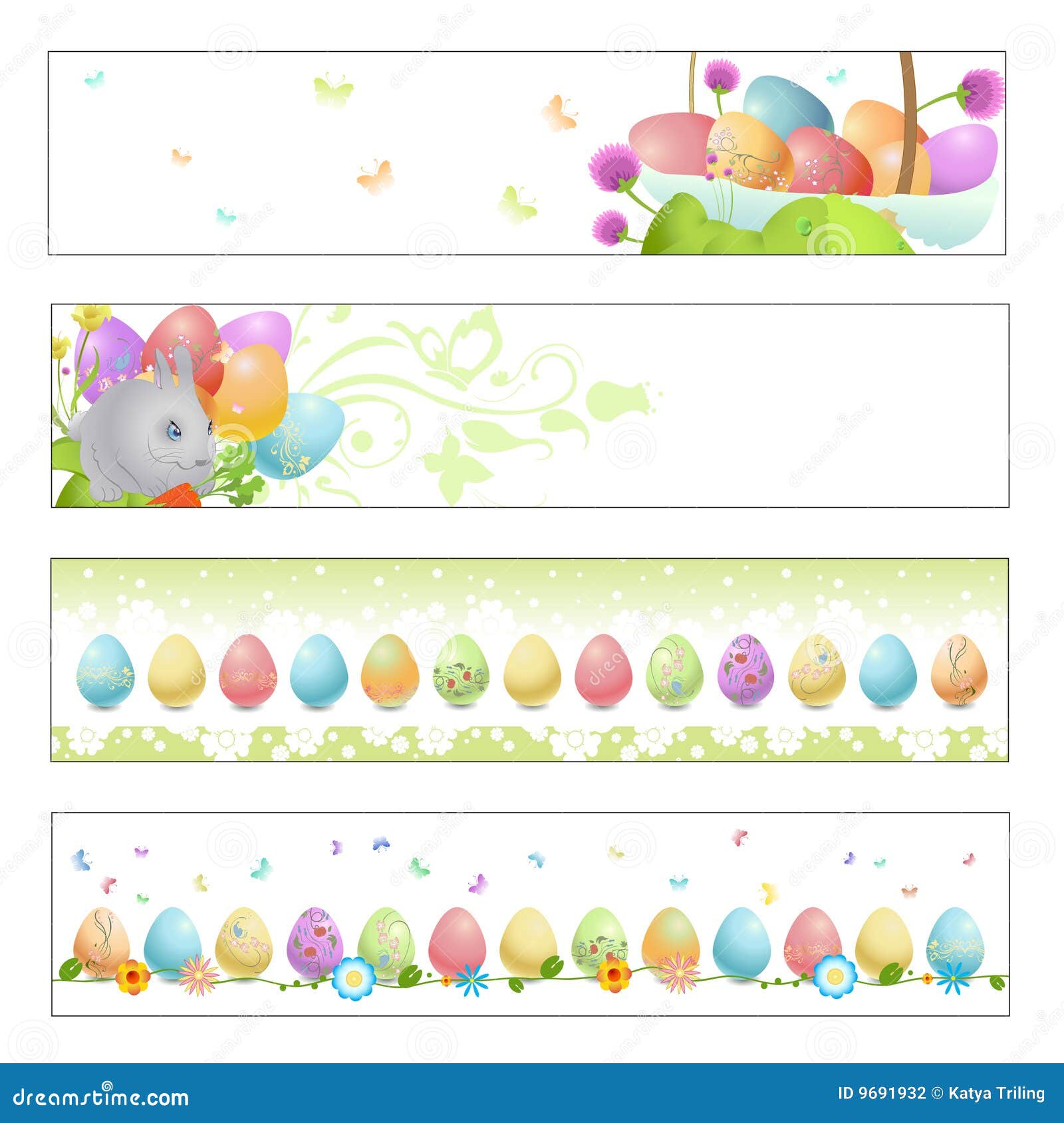 Easter banners stock vector. Illustration of decoration - 9691932