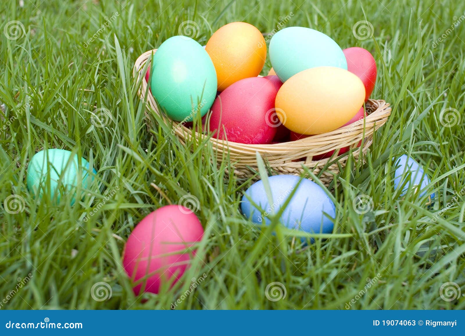 Easter basket stock image. Image of multi, field, yellow - 19074063