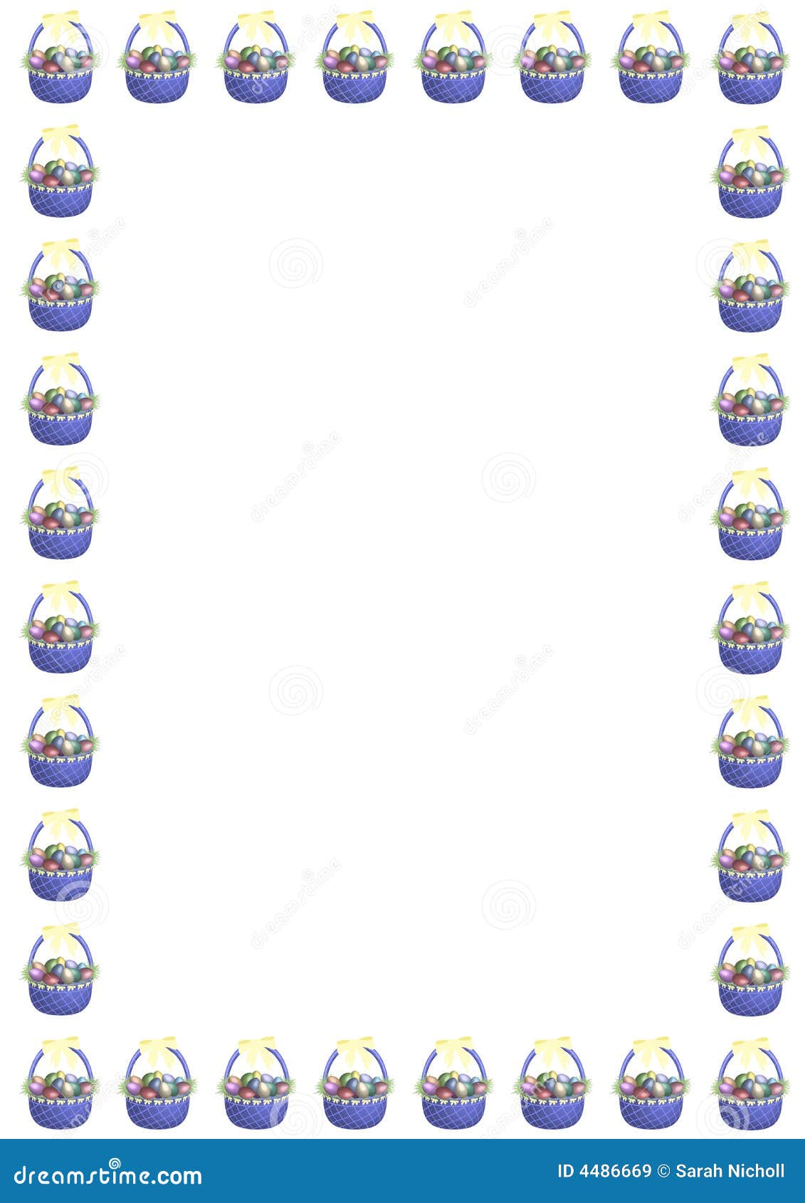Easter Basket Border Picture. Image: 4486669