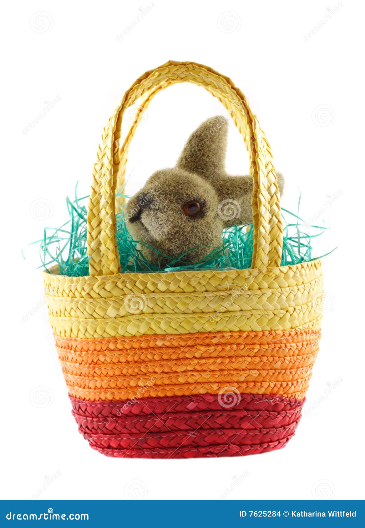 Easter basket with bunny stock photo. Image of colorful - 7625284